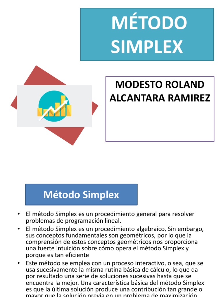 PPT DEL METODO SIMPLEX.pptx | Programación lineal | Objetos matemáticos