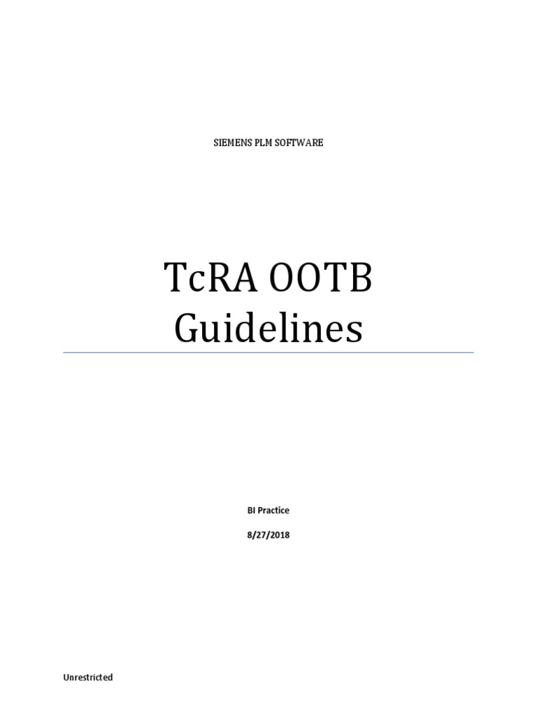 TcRA OOTB Guidelines | PDF | Data | Information Science