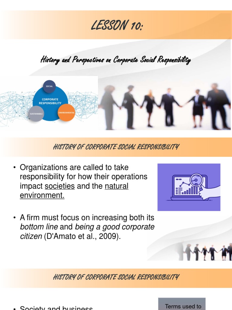 Lesson 10:: History and Perspectives On Corporate Social Responsibility ...