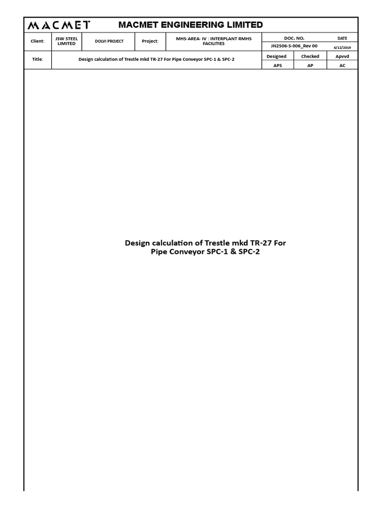 Load Calculation of Trestle | PDF | Truss | Structural Load