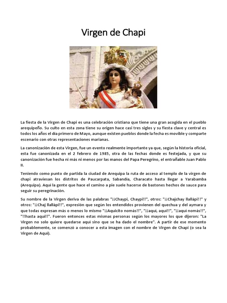 Resumen de Virgen de Chapi | PDF