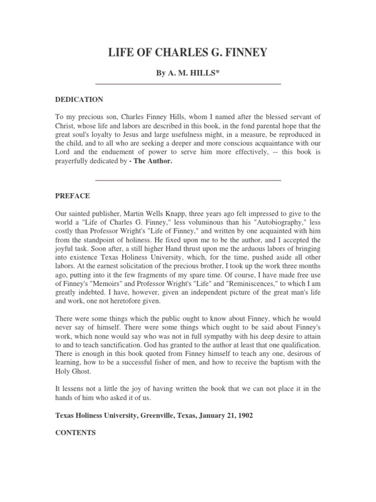 Life of Charles Finney-AMHills | PDF | Sermon | Original Sin