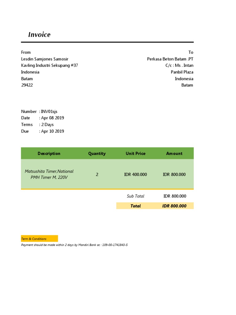 Invoice: Description Quantity Unit Price Amount | PDF