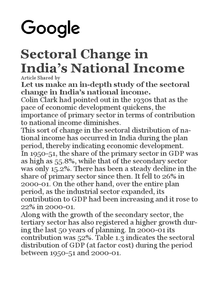 Tracking India's Economic Transformation: A Study of Shifting Sectoral ...