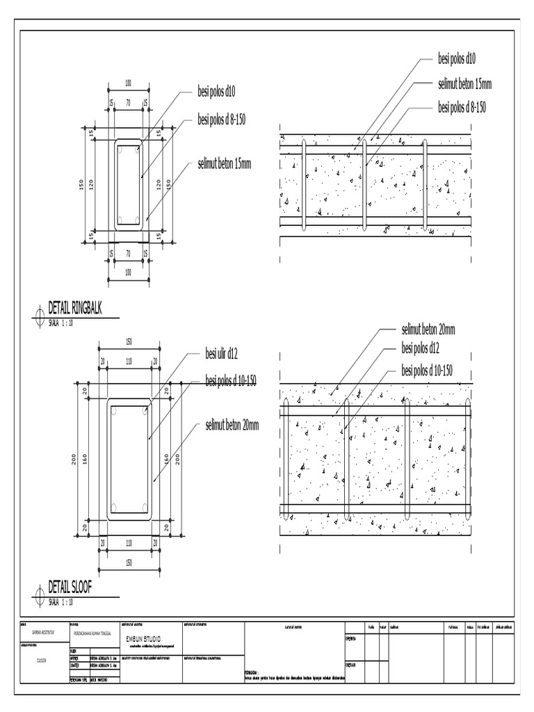 Detail Sloof dan Ringbalk Beton | PDF