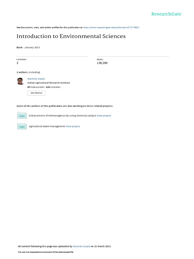 Introduction To Environmental Sciences: January 2015 | Download Free ...