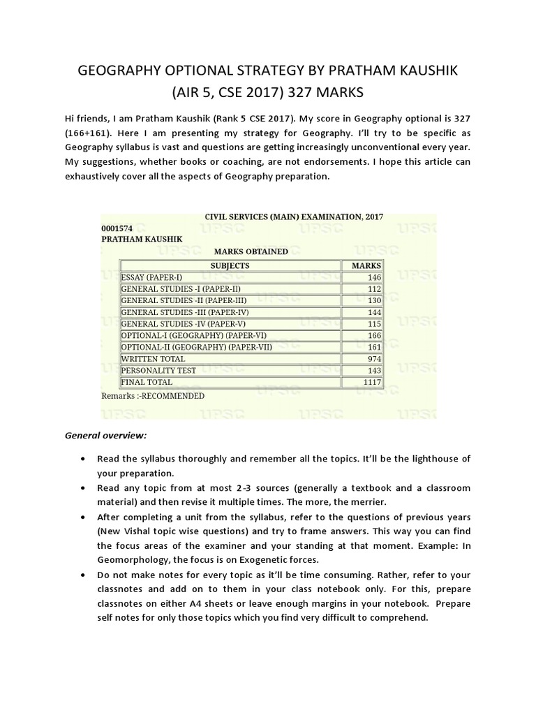 Pratham Kaushik Geography Strategy | PDF | Geomorphology | Map