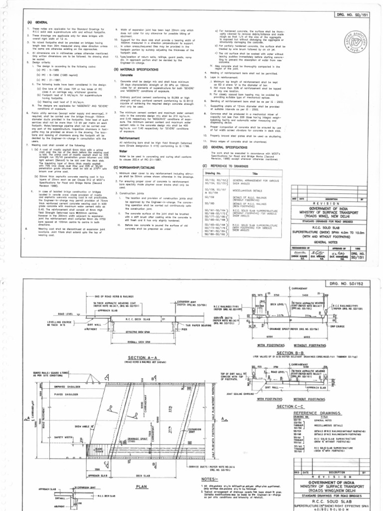 MOST - Std. Details For Road Bridges - Solid Sloab-Skew and SQ | PDF