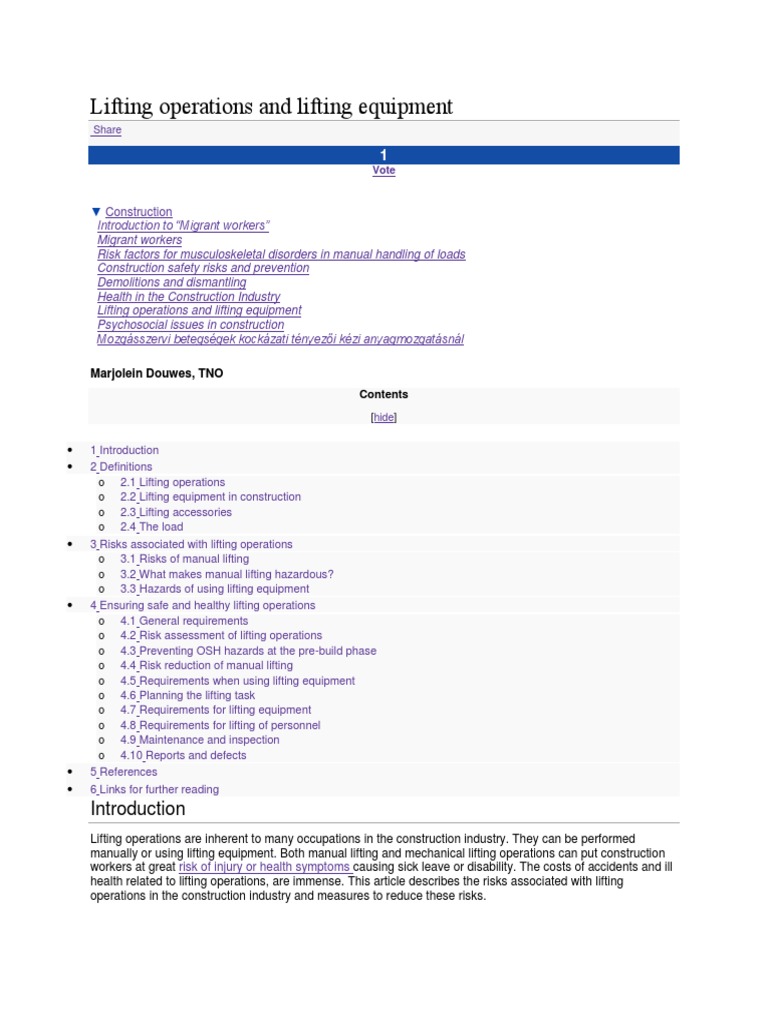 Lifting Operations and Lifting Equipment | PDF | Crane (Machine ...