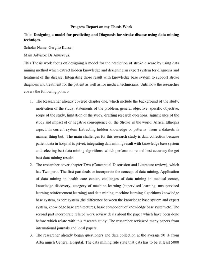 Progress Report On My Thesis Work Designing A Model For Predicting and ...