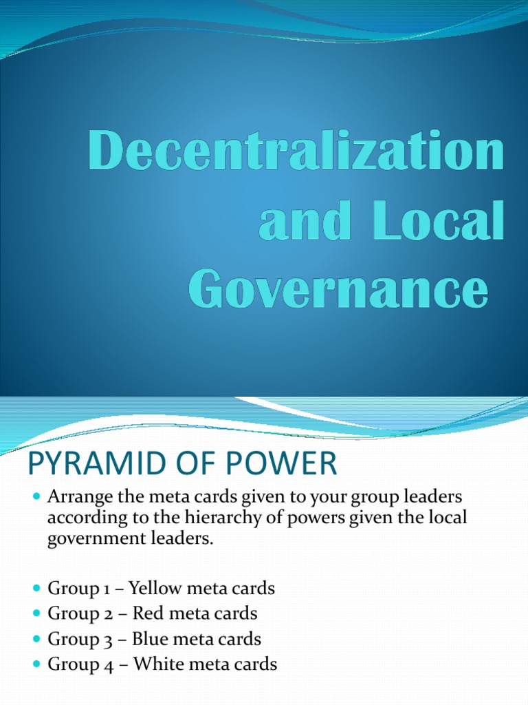 Decentralization and Local Governance | PDF | Devolution | Local Government