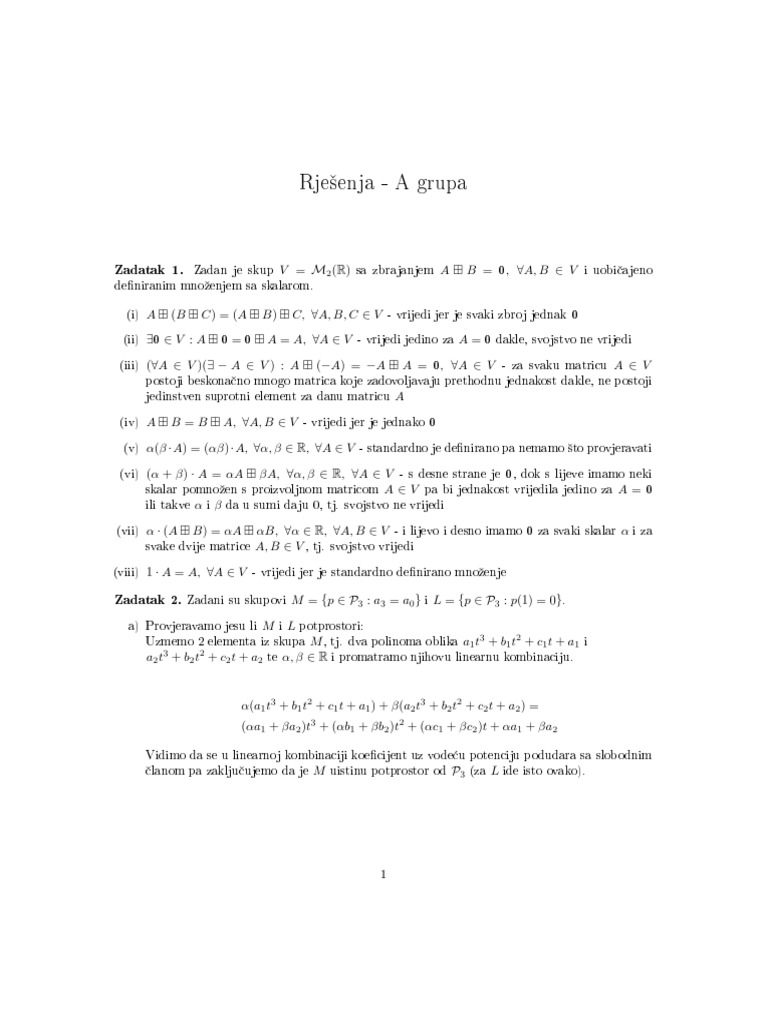 Linearna Algebra | PDF