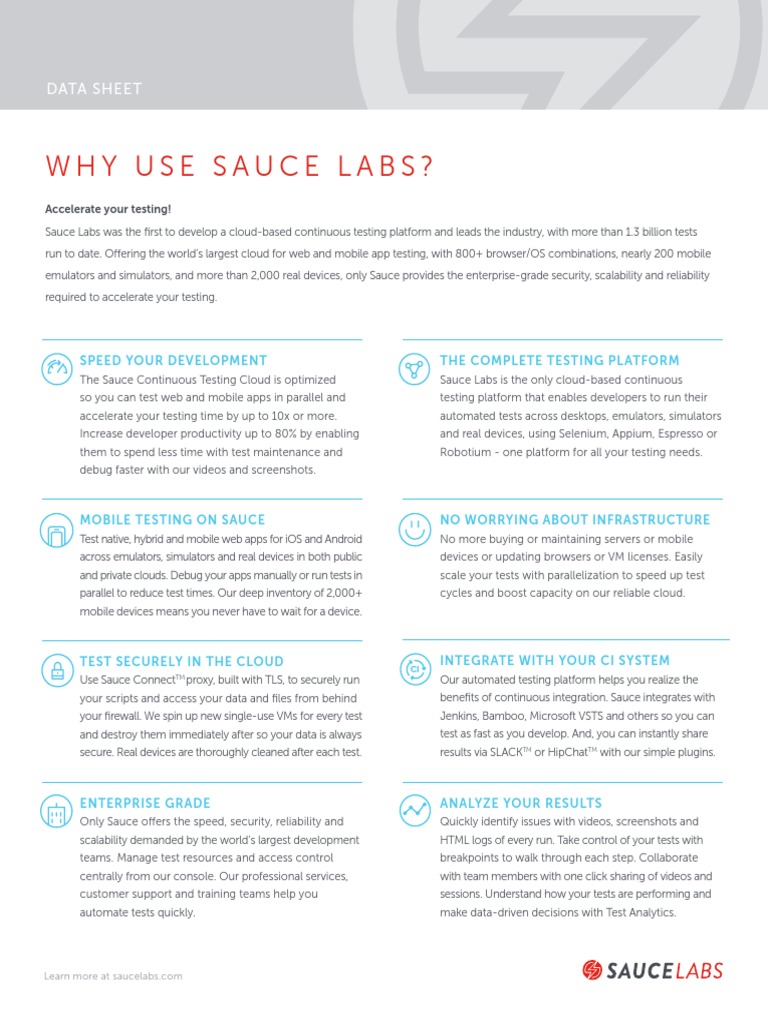 Why Use Sauce Labs | PDF | Mobile App | Cloud Computing