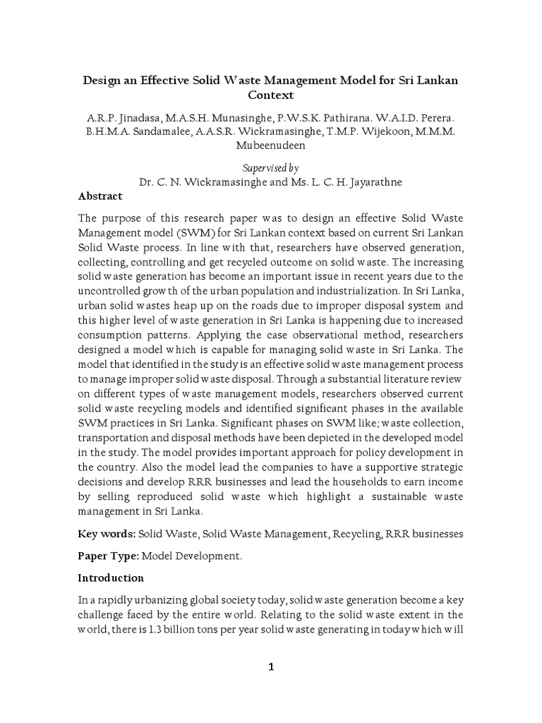 Design of SWM System | Download Free PDF | Recycling | Waste Management