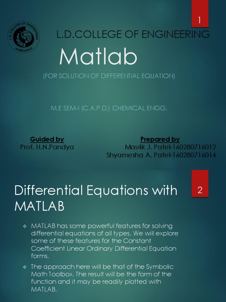 Actr PPT Matlab | PDF | Initial Condition | Differential Equations