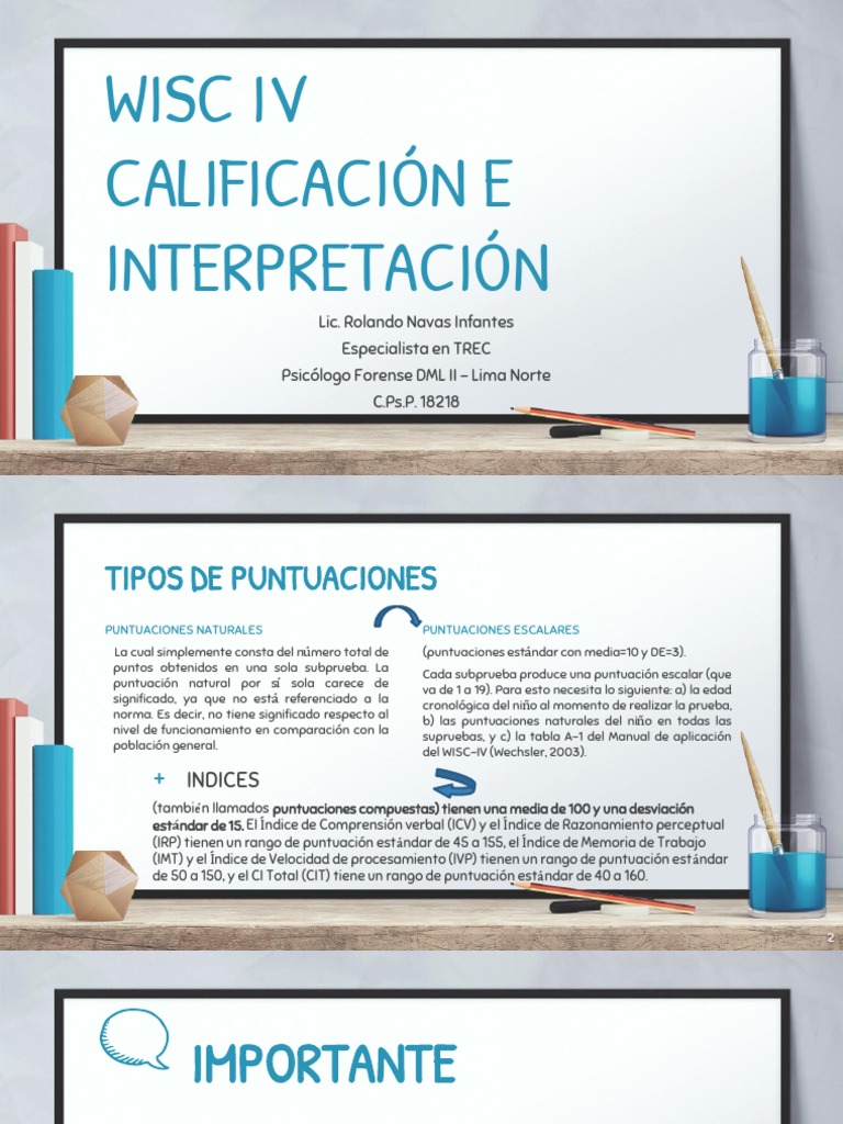 WISC IV: Guía para la interpretación de puntuaciones y perfiles | PDF ...