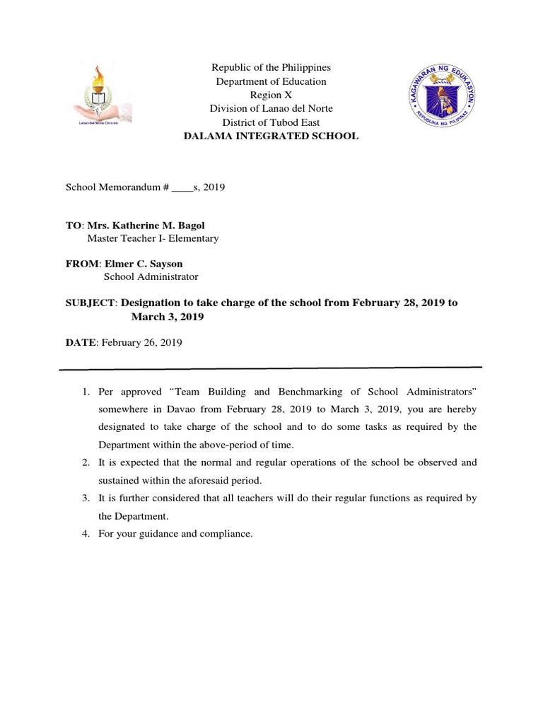 Designation Memo | PDF