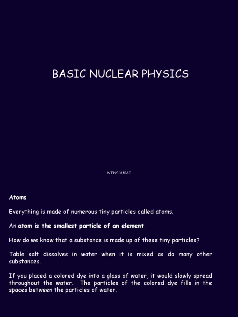 1basic Nuclear Physics | PDF | Atoms | Electromagnetic Radiation