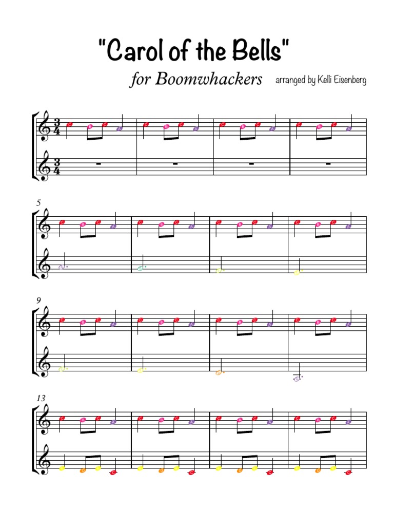 Carol of The Bells For Boomwhackers | PDF