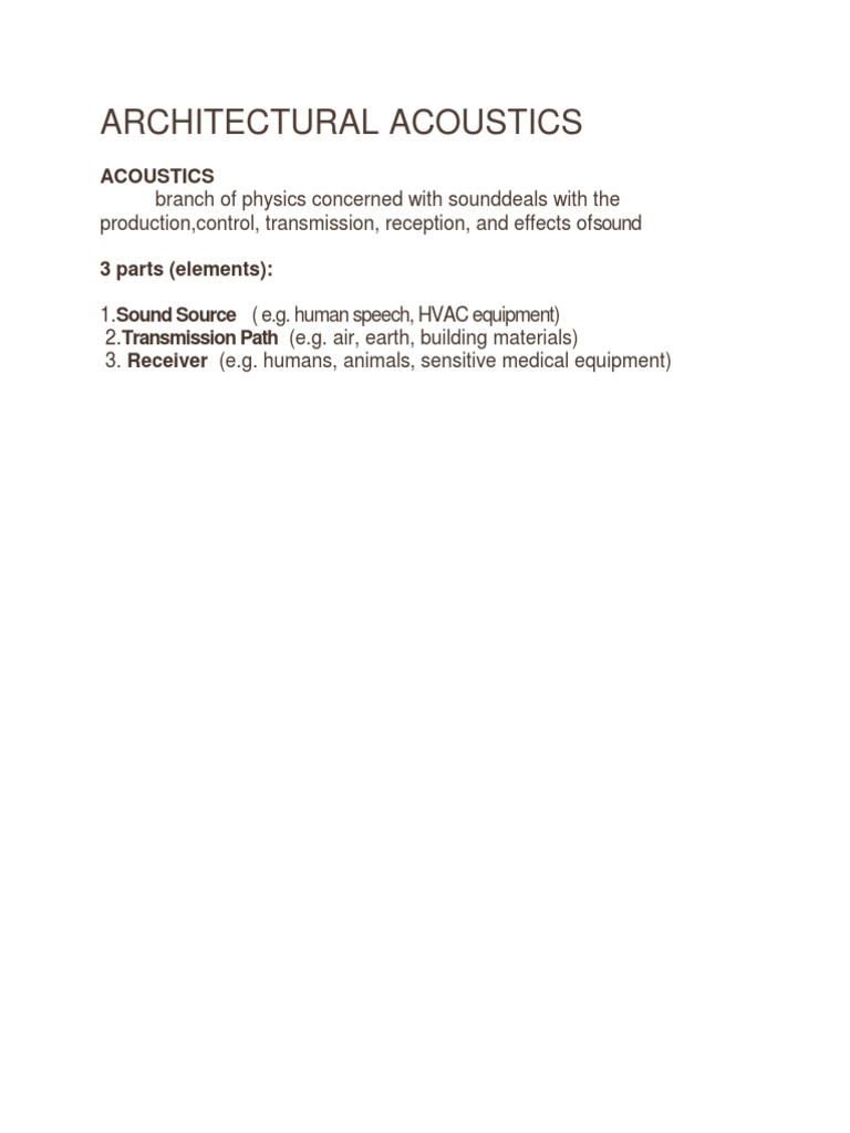 Understanding Architectural Acoustics | PDF | Acoustics | Sound