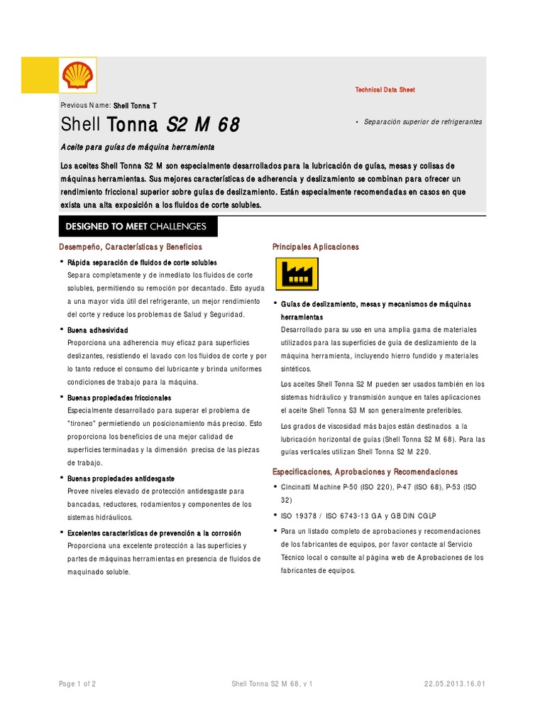 Tonna S2 M 68 | PDF | Lubricante | Herramienta de máquina