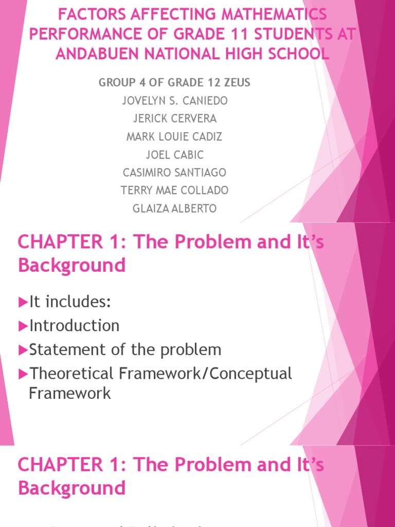 Factors Affecting Mathematics Performance of Grade 11 Students | Survey ...