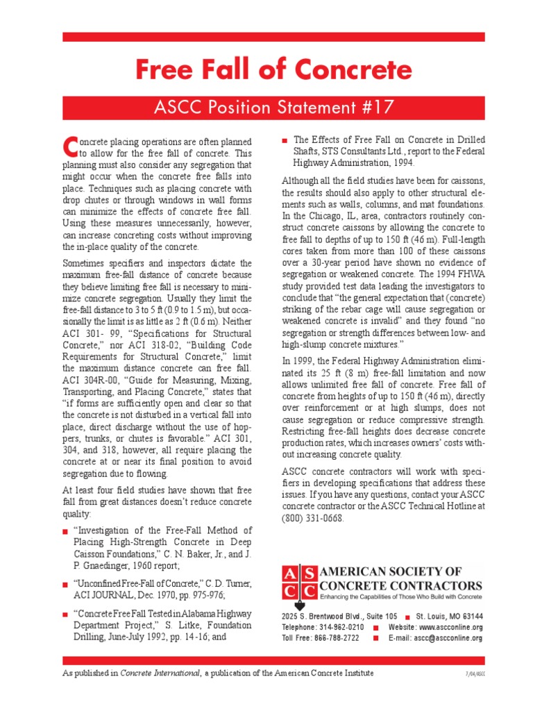 ASCC PS-17-free-fall-concrete-1 PDF | PDF | Deep Foundation | Concrete