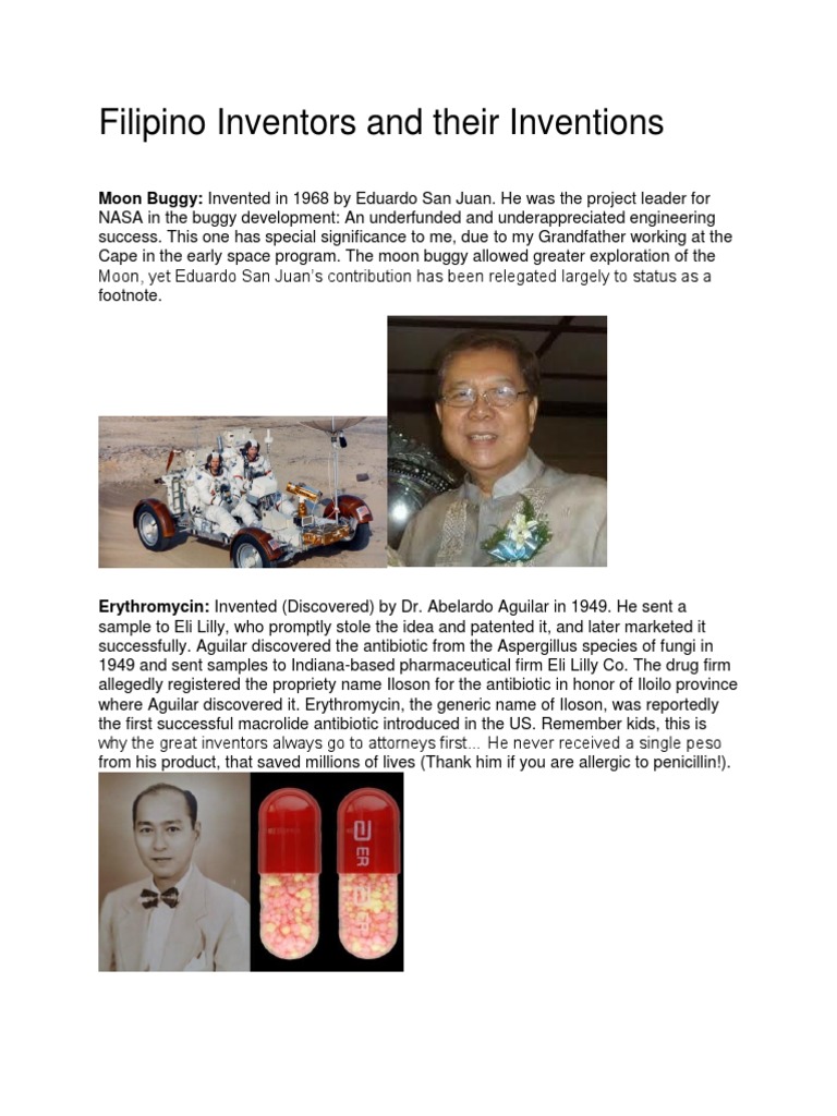 Filipino Inventors And Their Inventions