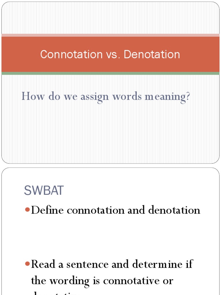 Connotation Versus Denotation Final | PDF | Snake