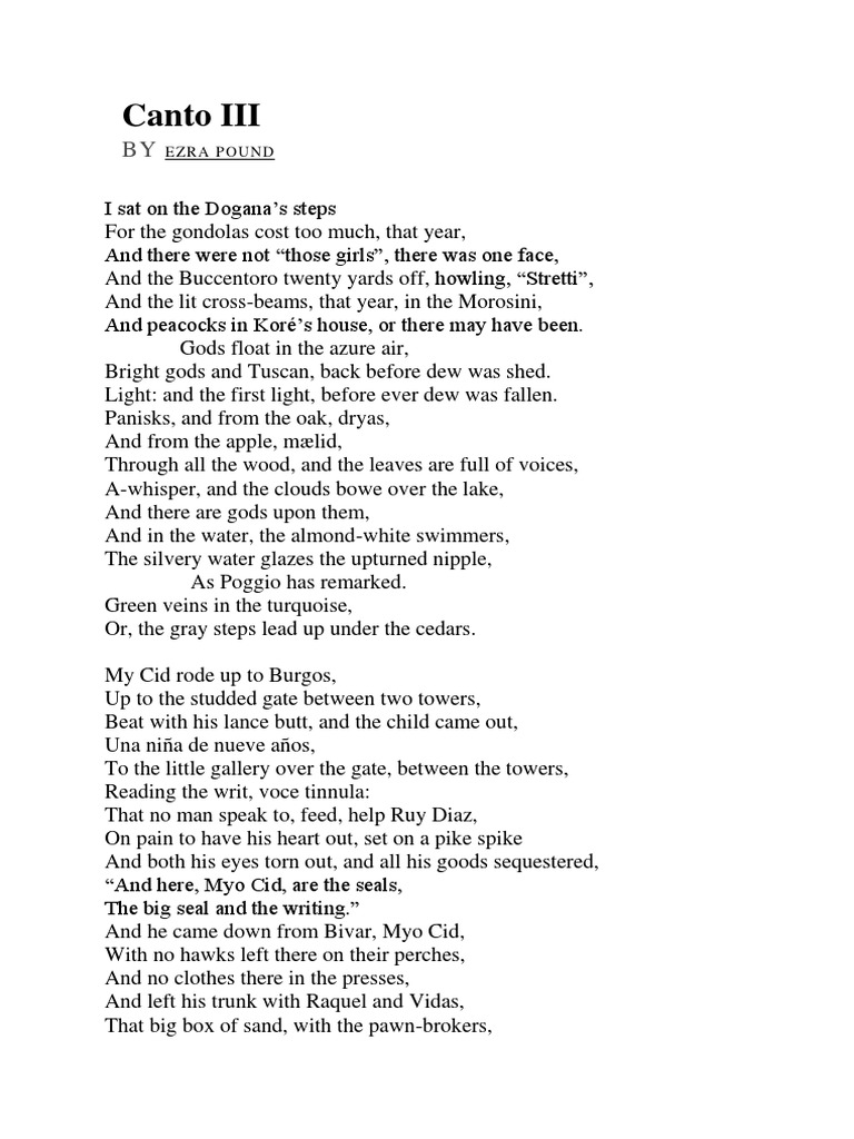 Canto III: Ezra Pound | PDF