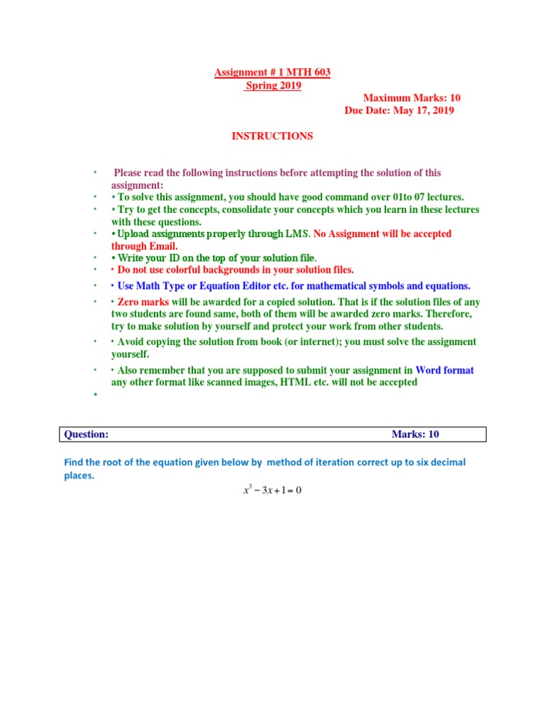 Solving a Cubic Equation Using Iteration Method and Finding the Root Correct to Six Decimal ...