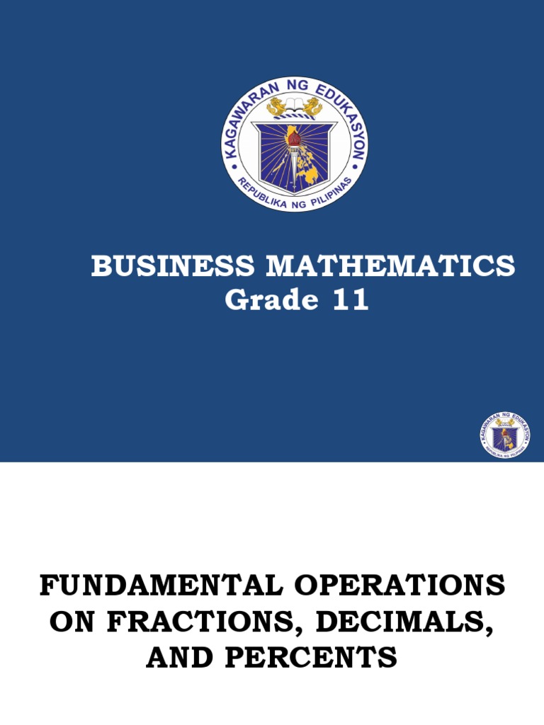 Business Math | PDF | Fraction (Mathematics) | Division (Mathematics)