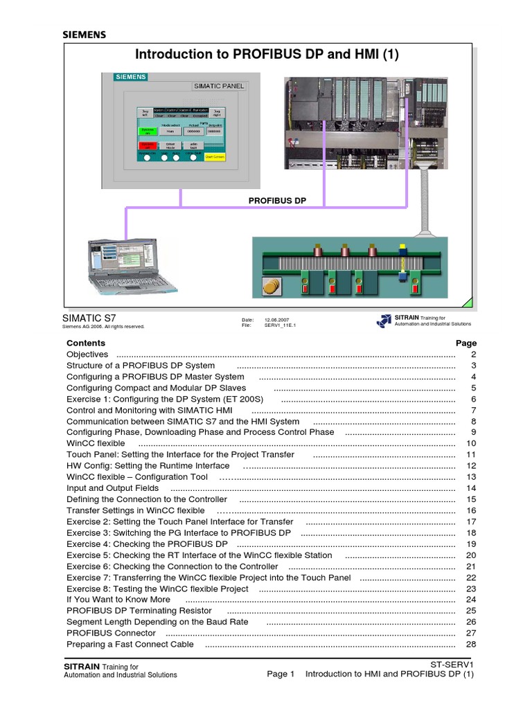 Serv1 - 11e - Introduction To Profibus DP and Hmi | PDF | Programmable Logic Controller | Automation