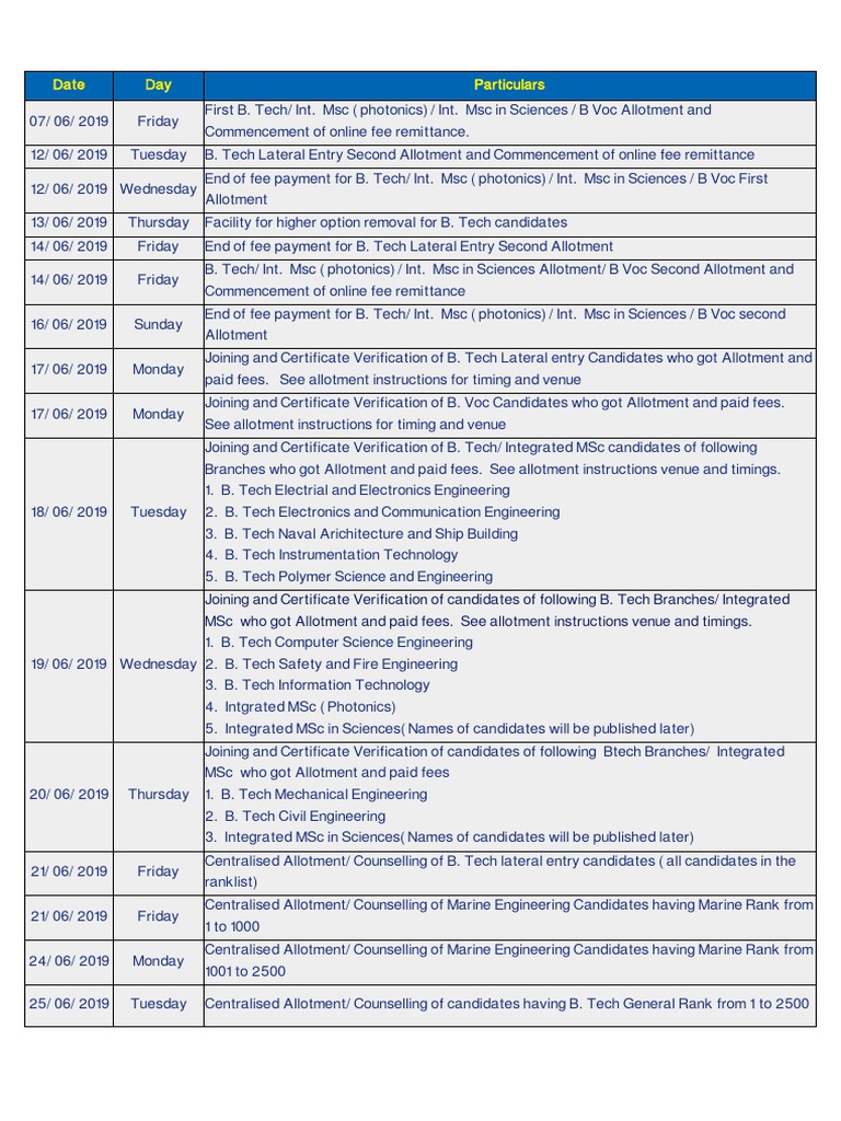 New Btech Schedule | PDF | Academia | Science And Technology