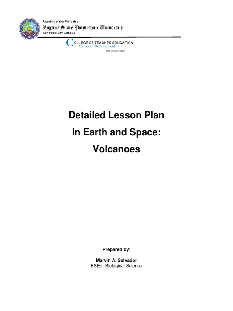 Detailed Lesson Plan Volcanoes 2 | PDF | Types Of Volcanic Eruptions ...