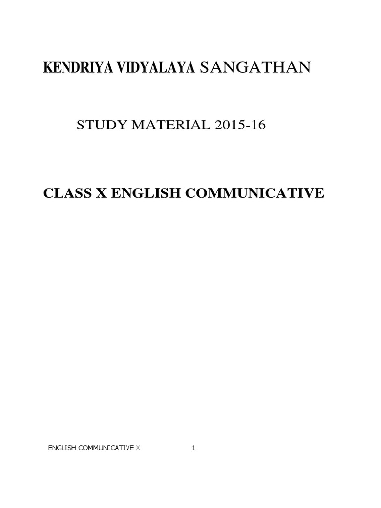 English - Study Material Class X | PDF | Honey Bee | Beehive