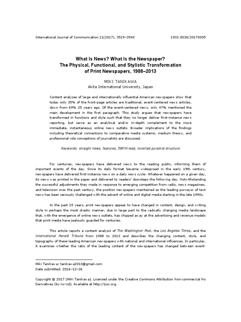 What Is The Newspaper | PDF | News | Newspapers