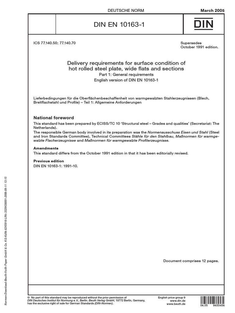 En 10163-1,2,3 - 2004 - (DIN) Delivery Requirements For Surface ...