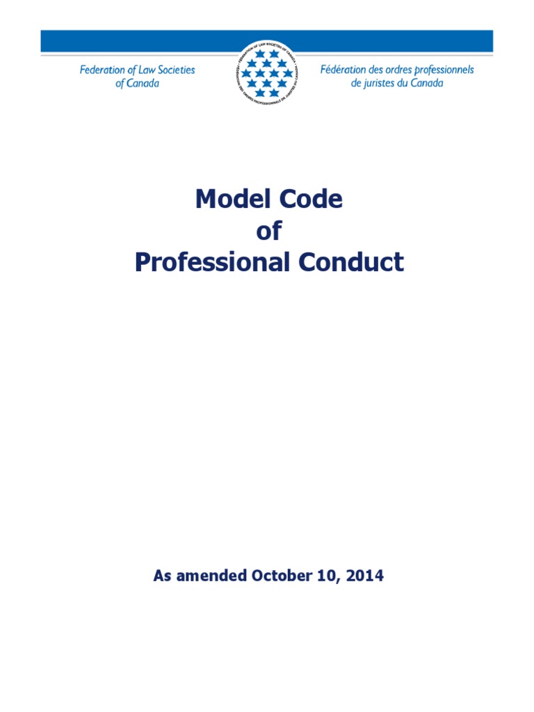 Model Code of Professional Conduct: Standards and Guidelines for the ...