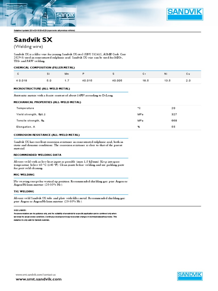 Sandvik SX PDF | PDF | Welding | Construction