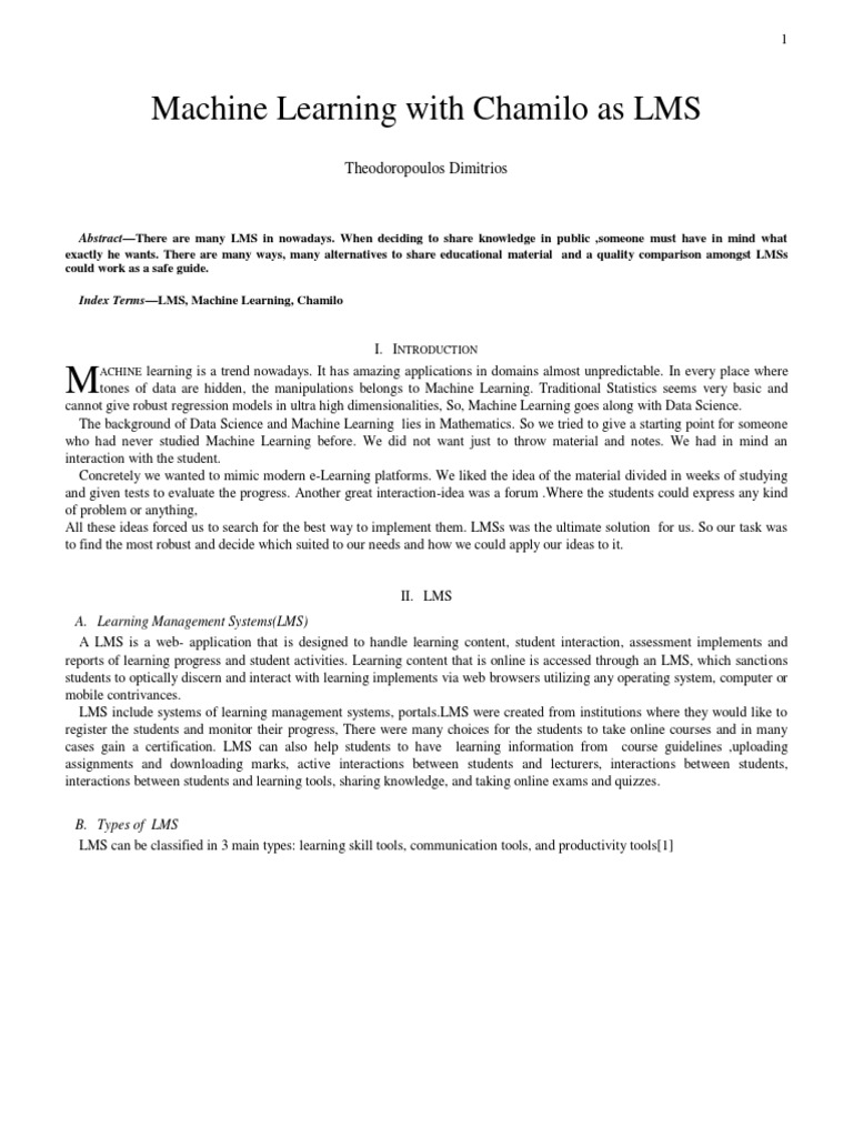 Chamilo As LMs | PDF | Moodle | Machine Learning