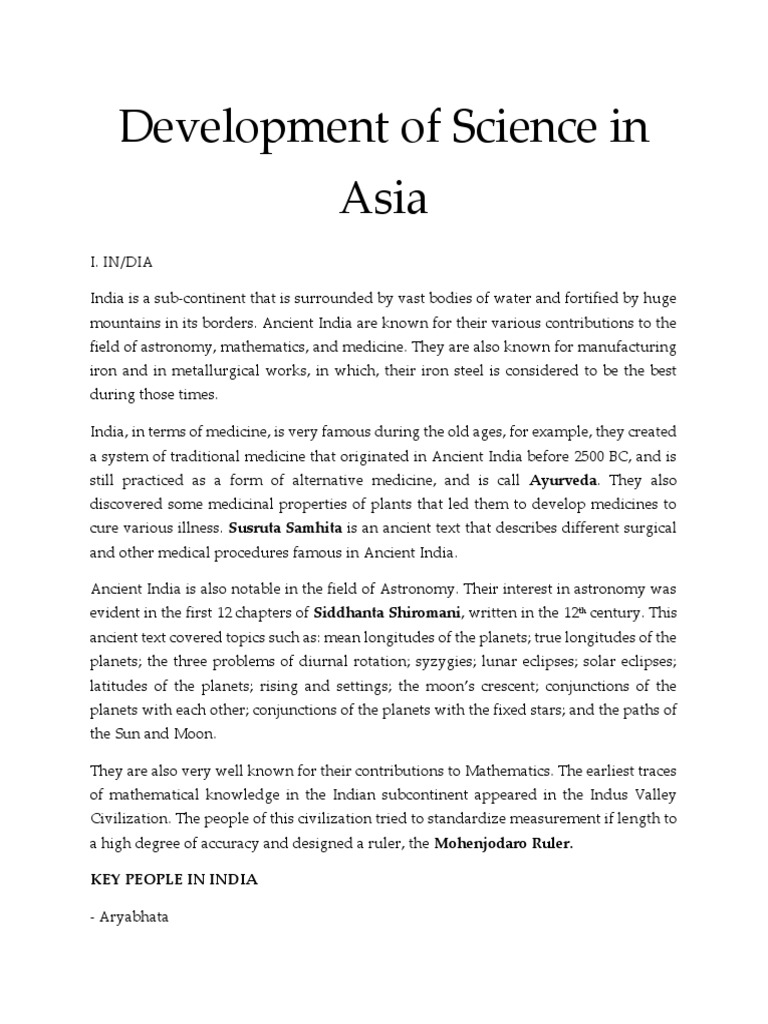 Science Advancements in Asia | PDF | Middle East | Traditional Chinese ...