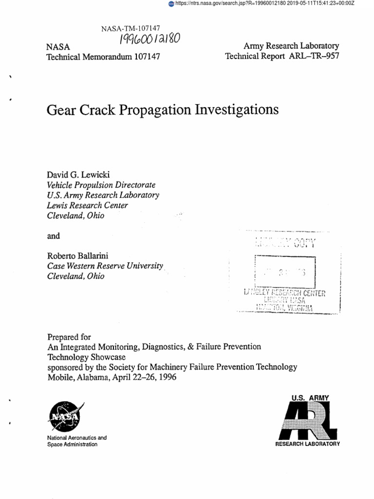 Analysis of Crack Propagation in Thin-Rim Gears Using Finite Element ...