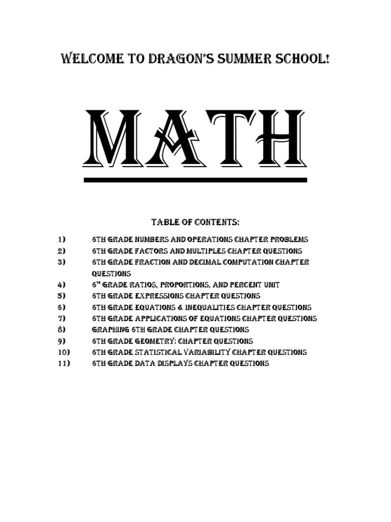 Sumemr School Title Page | PDF