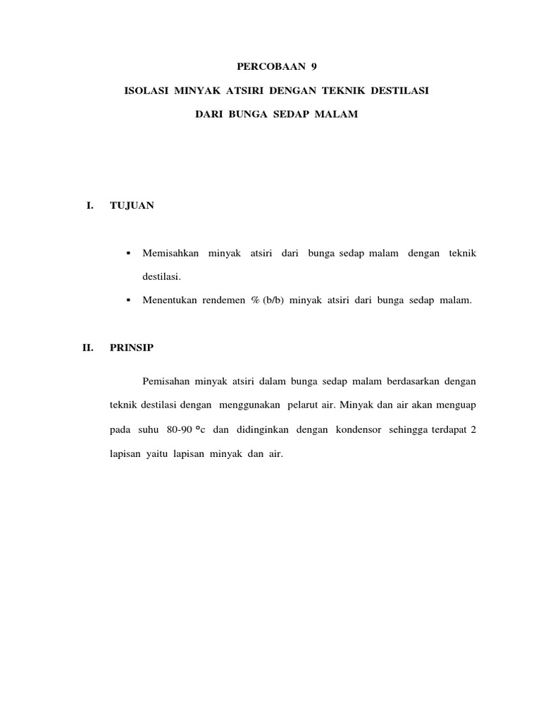 Isolasi Minyak Atsiri Dengan Teknik Destilasi | PDF