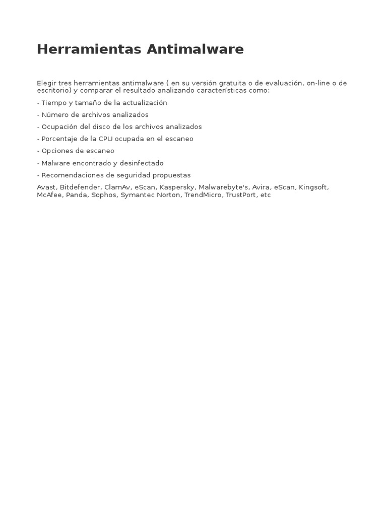 Ejercicios Herramientas Antimalware | PDF
