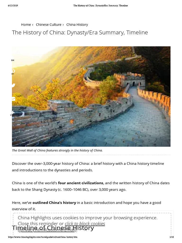 China History: Dynasties & Timeline | PDF | History Of China | Qing Dynasty