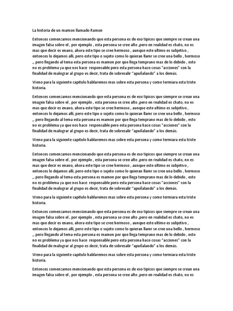 La historia de Ramón, el mamón | PDF