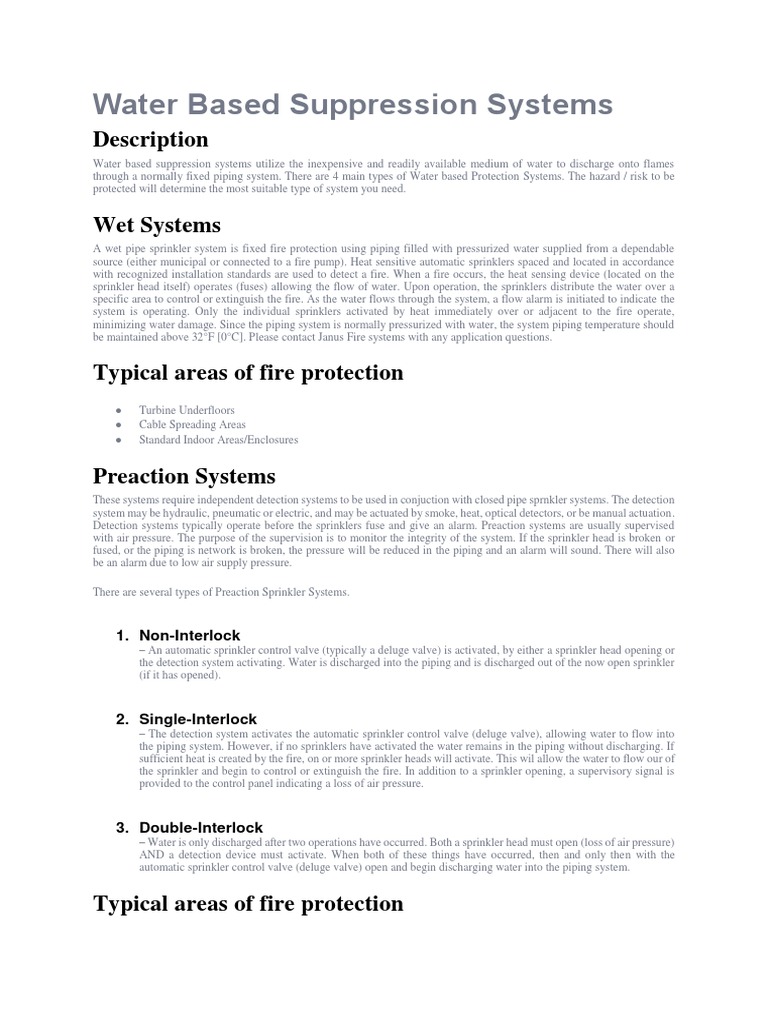 Water Based Suppression Systems | PDF | Fire Sprinkler System | Gases