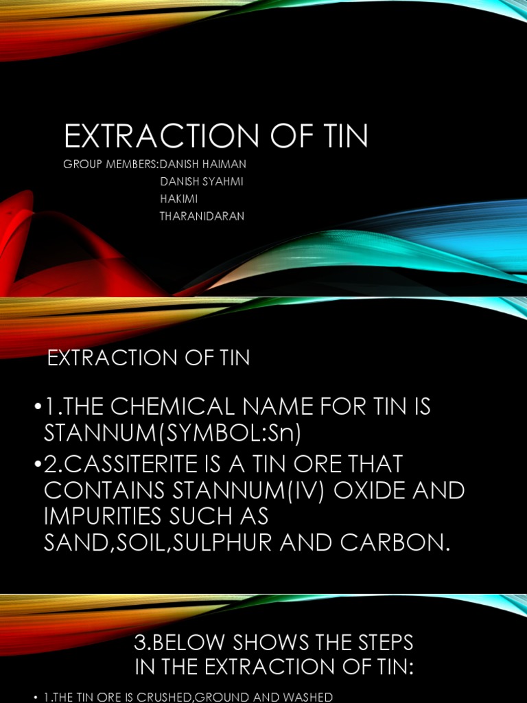 Tin Extraction Process Explained | PDF